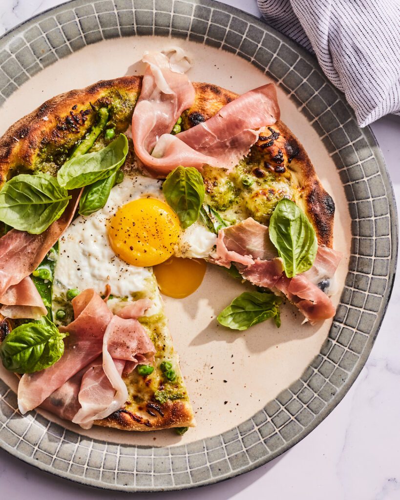 Pea Prosciutto Spring Pizza - What's Gaby Cooking