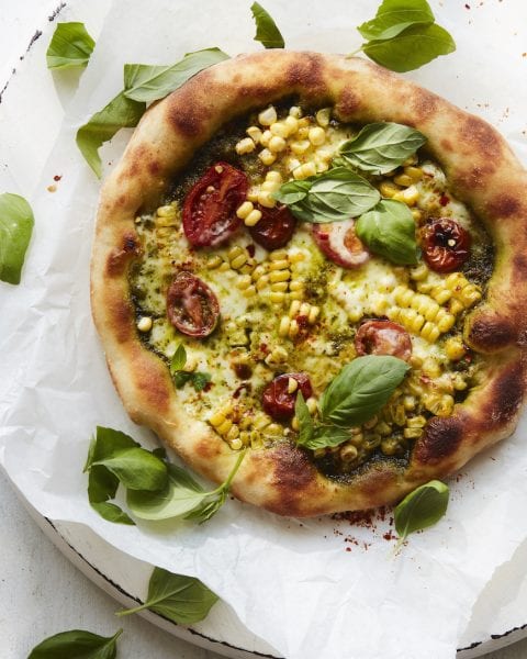 Sweet Corn And Basil Pizza - What's Gaby Cooking