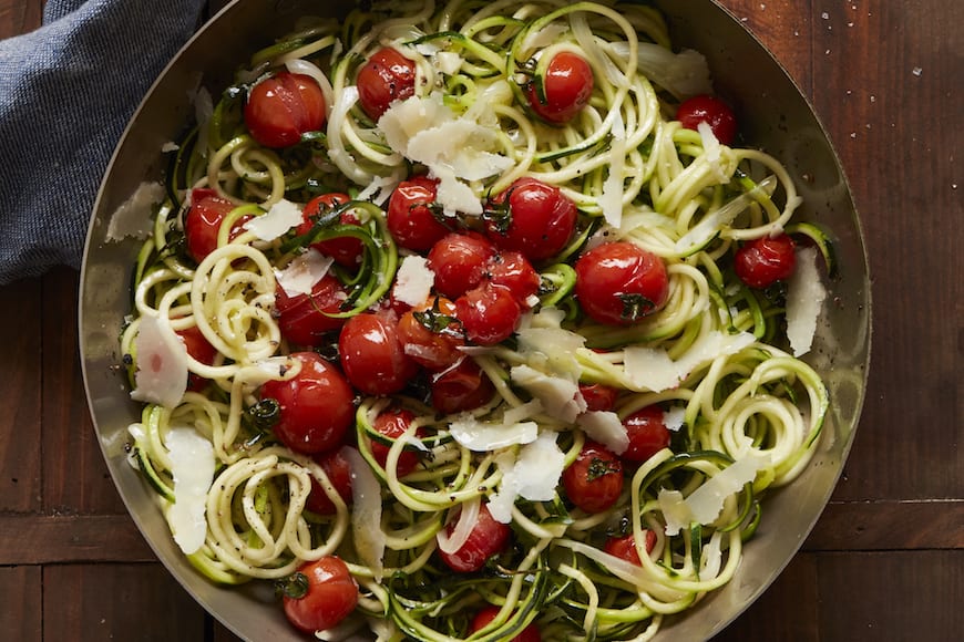 Zucchini Noodles With Roasted Tomatoes - What's Gaby Cooking