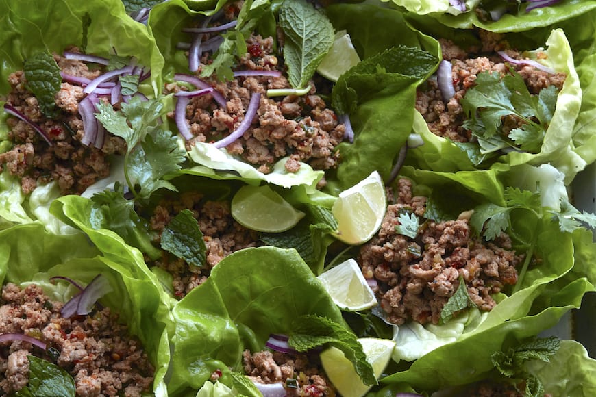 Turkey Larb Lettuce Wraps - What's Gaby Cooking