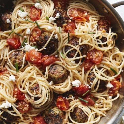 Summer Turkey Meatballs With Angel Hair - What's Gaby Cooking