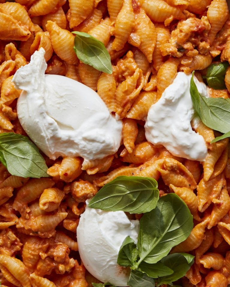 Creamy Tomato Burrata Pasta - What's Gaby Cooking