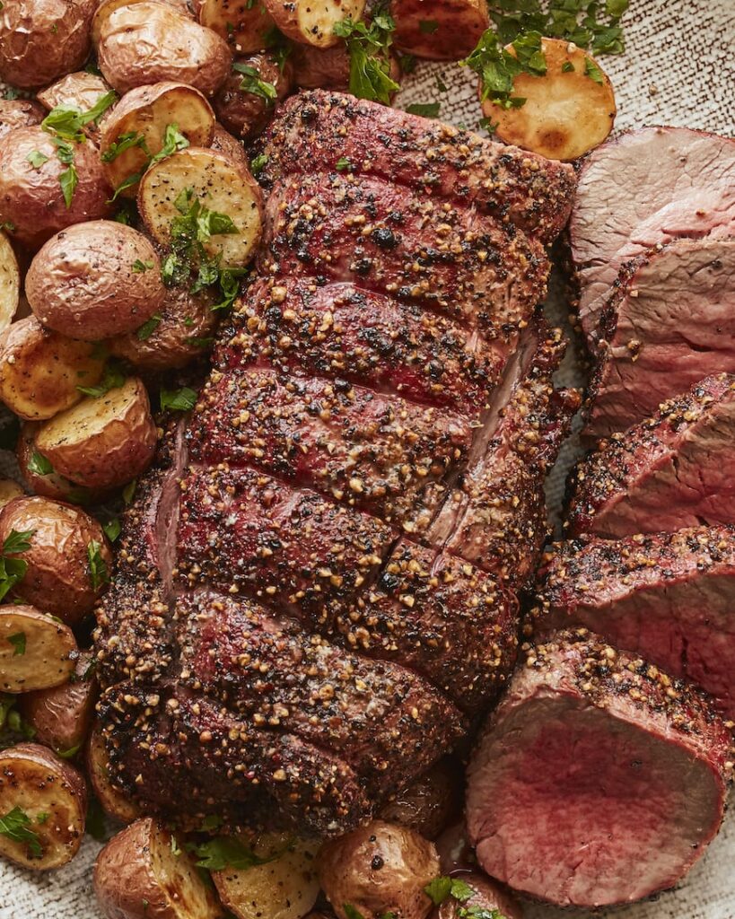 Garlic Peppercorn Crusted Beef Tenderloin - The Perfect Holiday Feast!