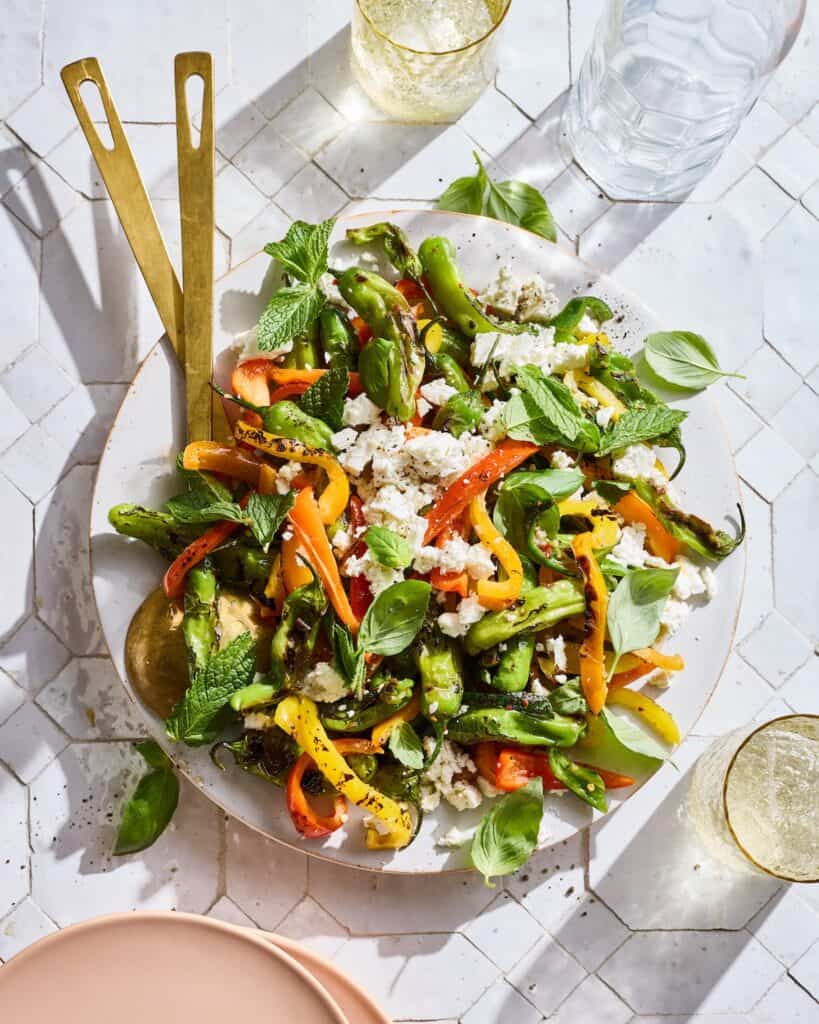 Charred Pepper Salad With Feta - What's Gaby Cooking