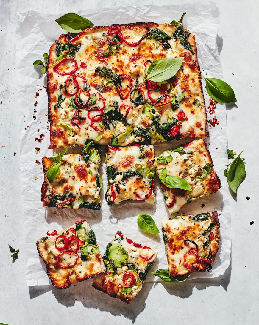 Loaded Vegetable Detroit Style Pizza - What's Gaby Cooking