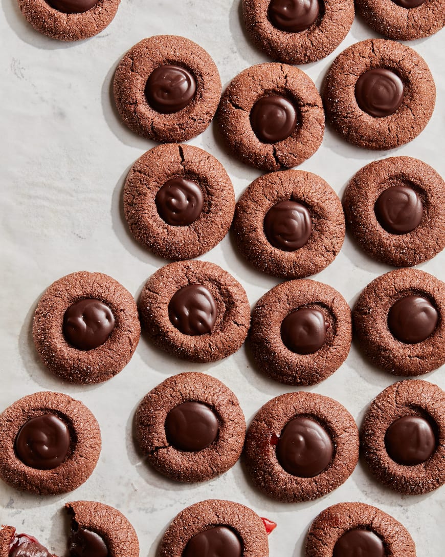 Double Chocolate Thumbprint Cookies - What's Gaby Cooking