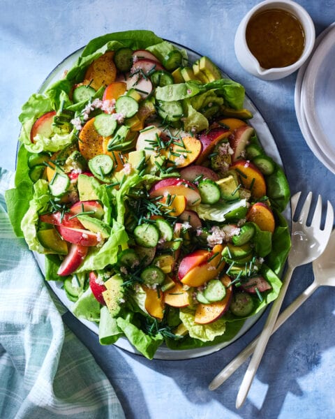 Avocado Peach Summer Salad - What's Gaby Cooking