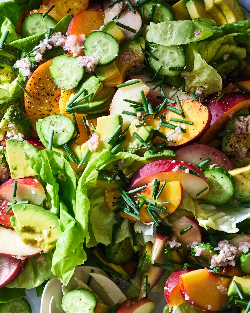Avocado Peach Summer Salad - What's Gaby Cooking