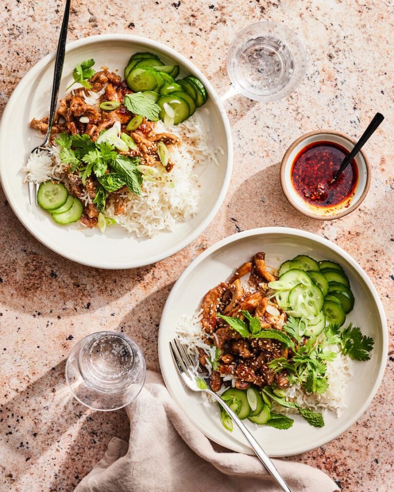 Sticky Glazed Pork Rice Bowls - What's Gaby Cooking