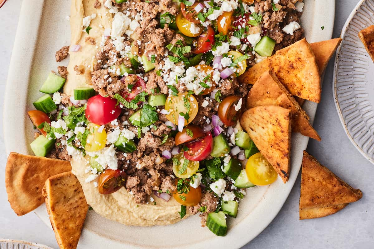 Hummus With Ground Lamb - What's Gaby Cooking