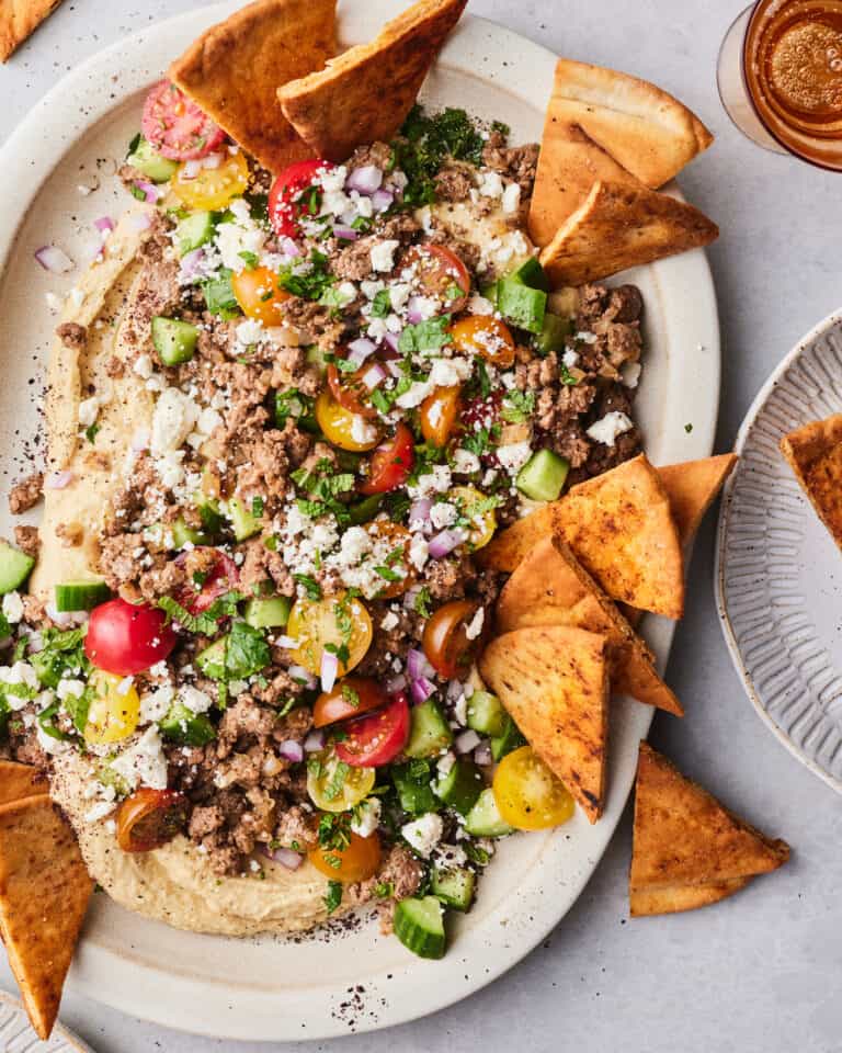 Hummus With Ground Lamb - What's Gaby Cooking