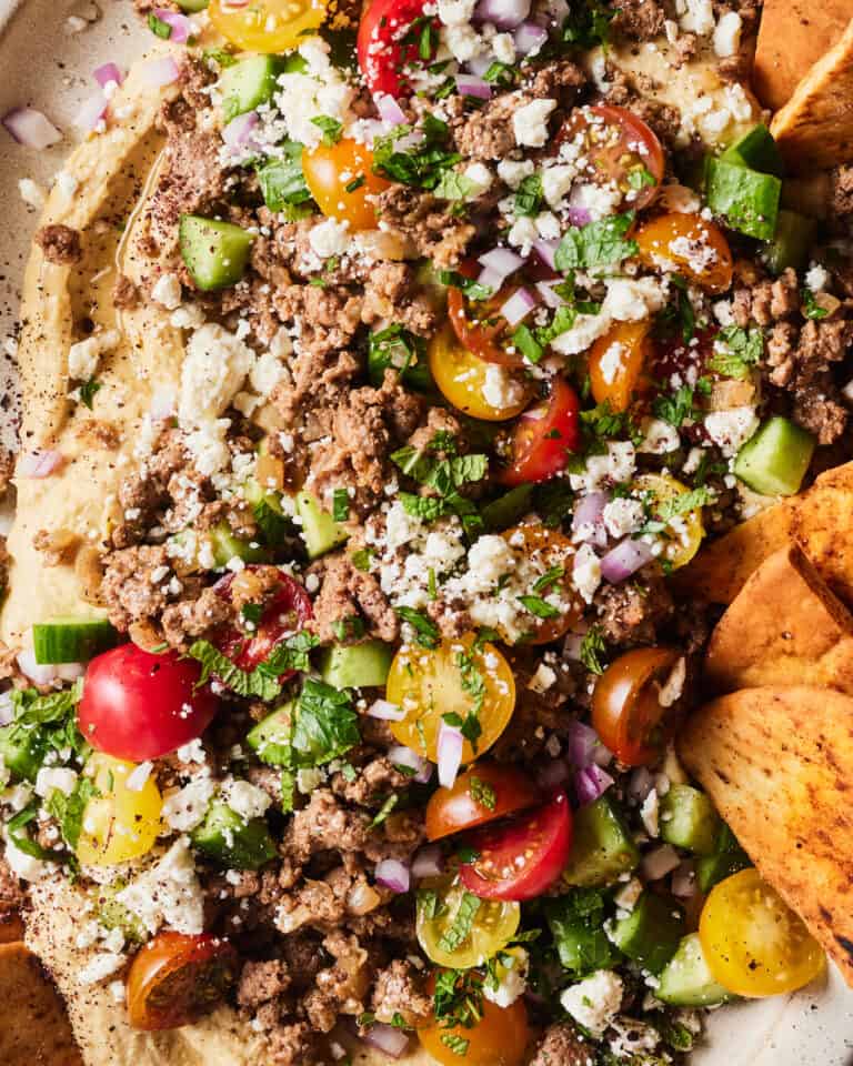 Hummus With Ground Lamb - What's Gaby Cooking
