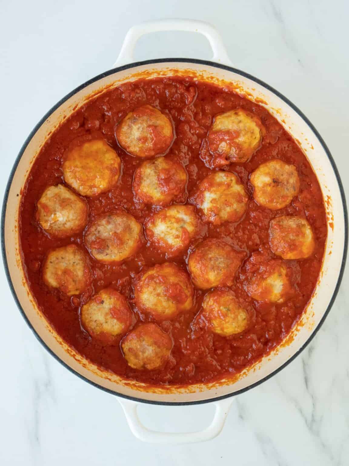 Chicken Parmesan Meatballs - What's Gaby Cooking