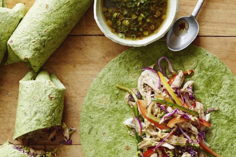 Ginger Scallion Chicken Wraps - What's Gaby Cooking