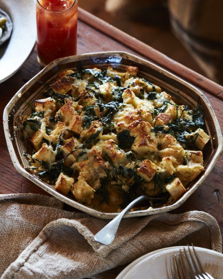 Spinach Cheese Strata - What's Gaby Cooking